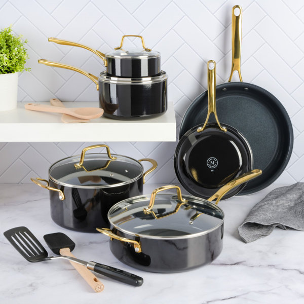 Martha Stewart 14 - Piece Non-Stick Enameled Cast Iron Cookware Set ...