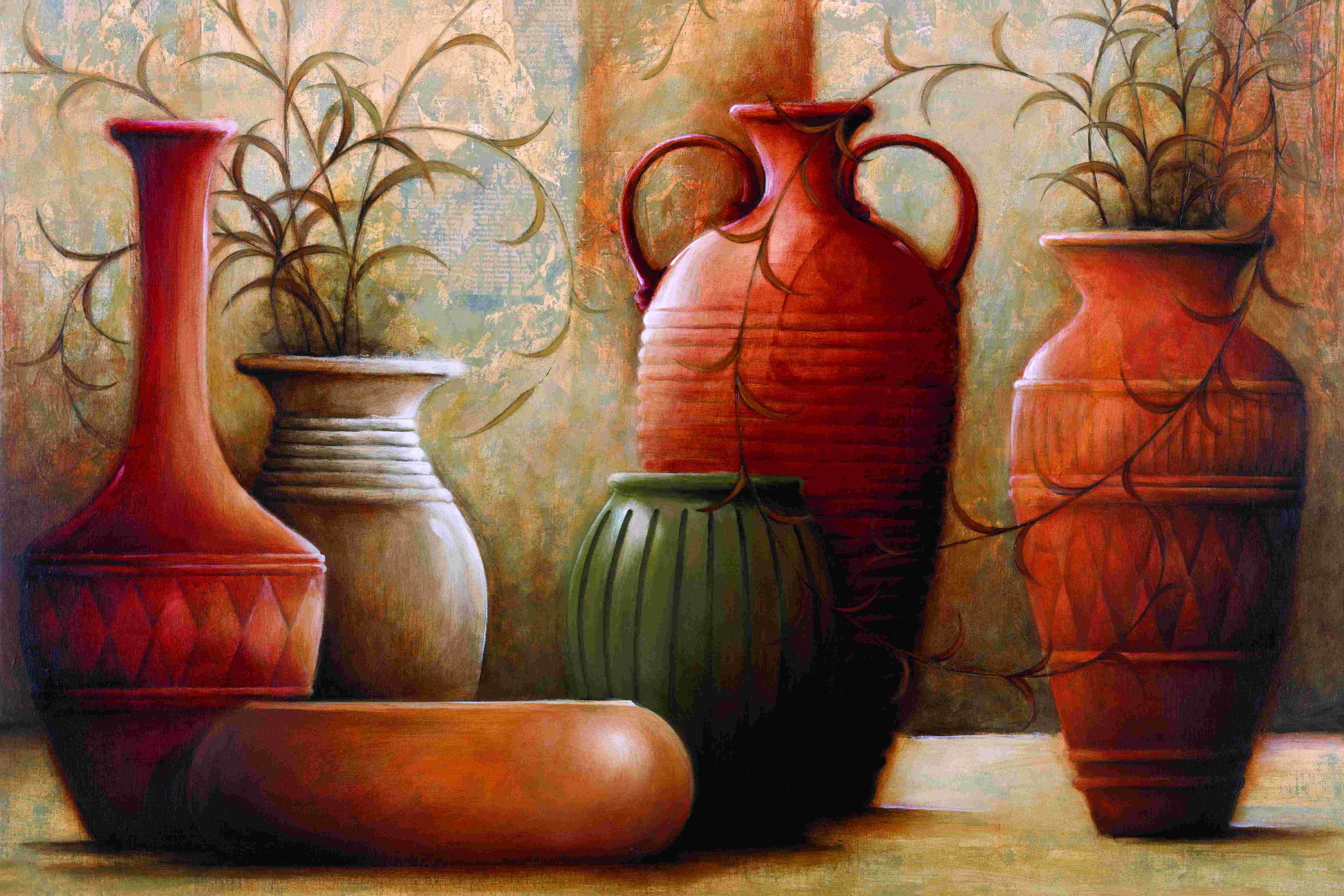 Union Rustic Pots Still Life 2 - Wrapped Canvas Painting | Wayfair