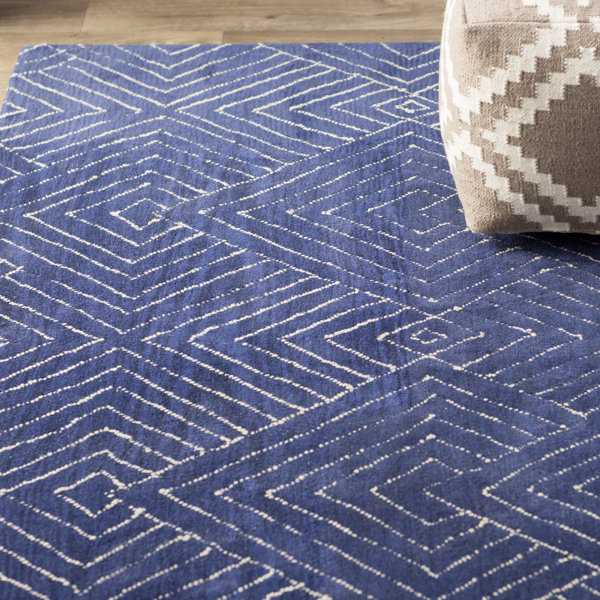 Mercury Row® Utsey Handmade Hand-Tufted Wool Navy Rug & Reviews | Wayfair