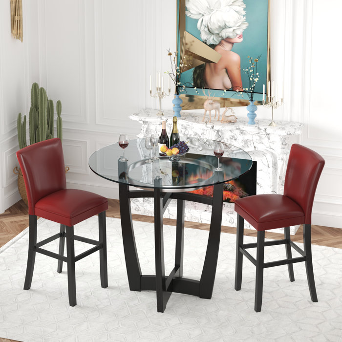 Red Barrel Studio® Round Glass Pub Table & Reviews | Wayfair