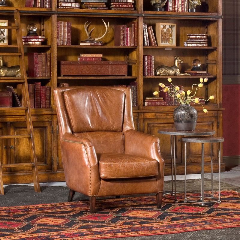 Astoria Grand Morelock Leather Wingback Chair | Wayfair