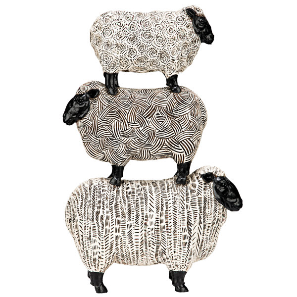 Design Toscano Stacked Sheep Spirit Animal Figurine | Wayfair