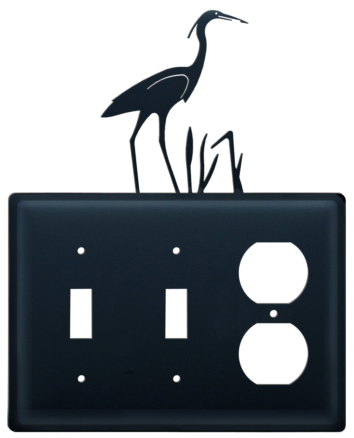 Village Wrought Iron Heron 3-Gang Duplex Outlet / Toggle Light Switch ...