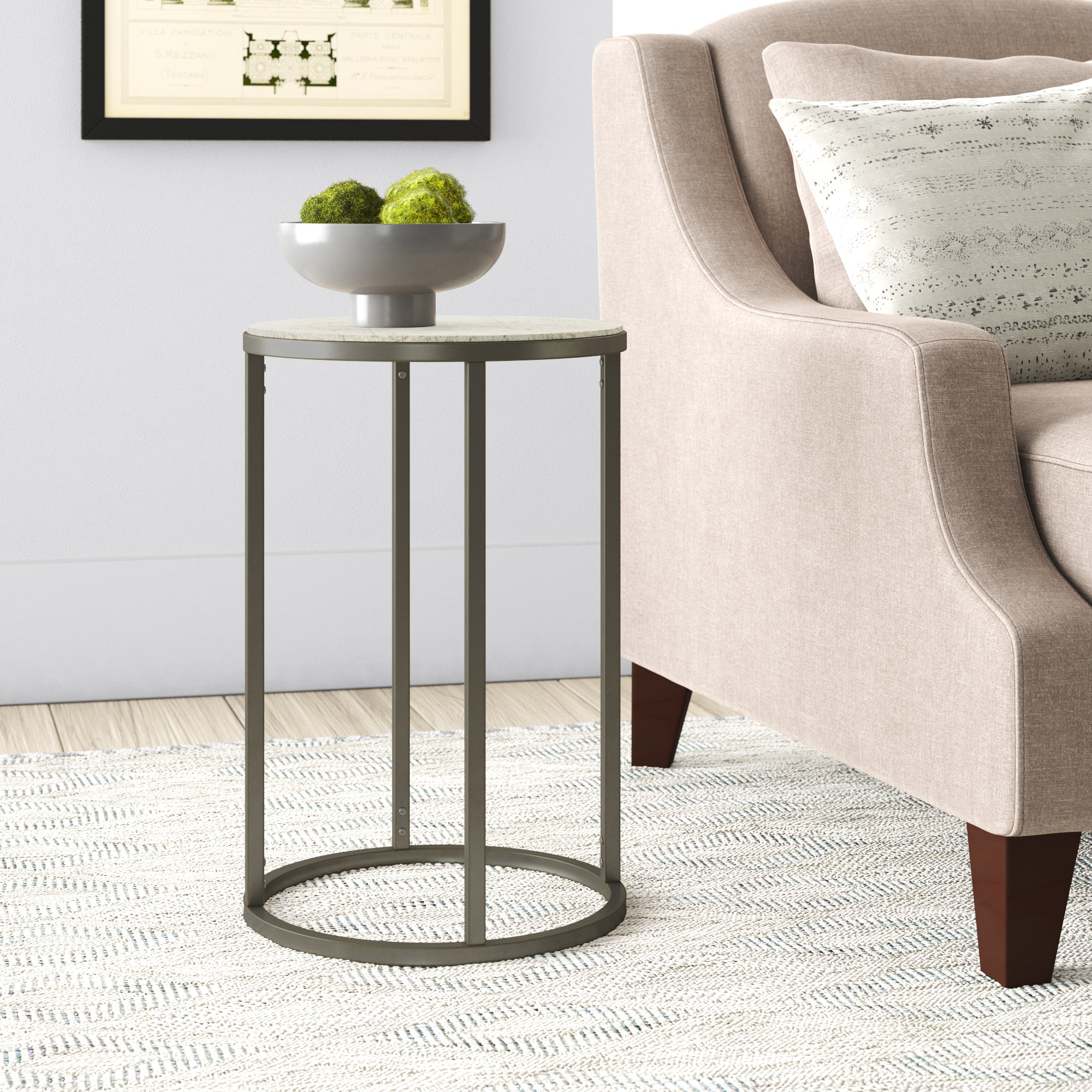 Greyleigh™ Kressley 24'' Tall Stone Frame End Table & Reviews | Wayfair
