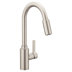 Moen Genta LX Pulldown Single Handle Kitchen Faucet with Power Boost ...