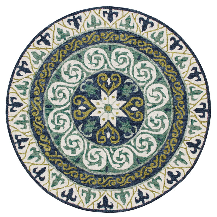 Darby Home Co Arliss Handmade Hand-Knotted Blue/Green/Ivory Rug | Wayfair