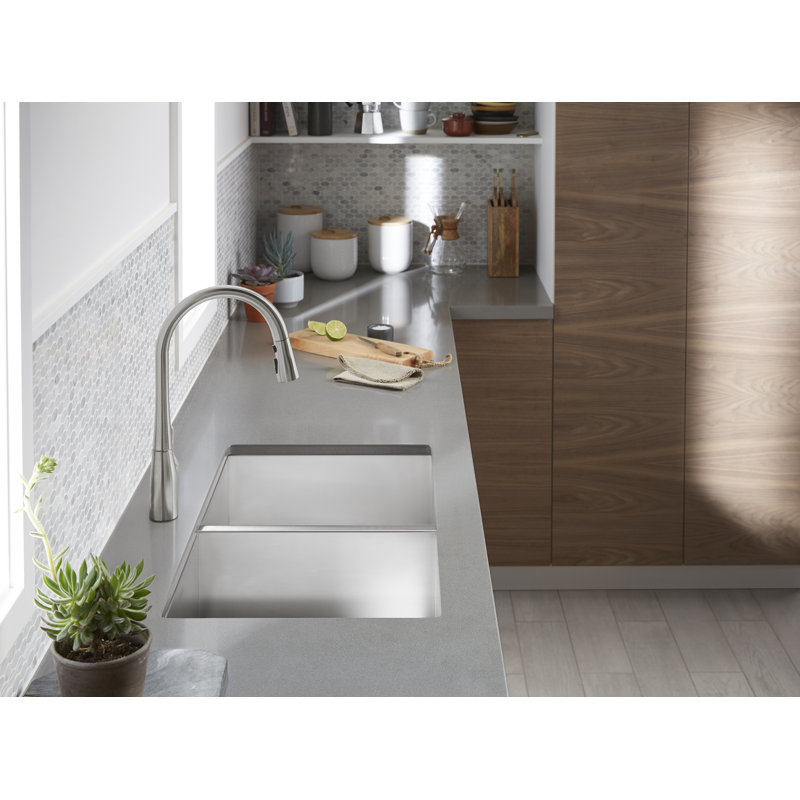 Sterling by Kohler Ludington Under-Mount Double Equal Kitchen Sink with ...
