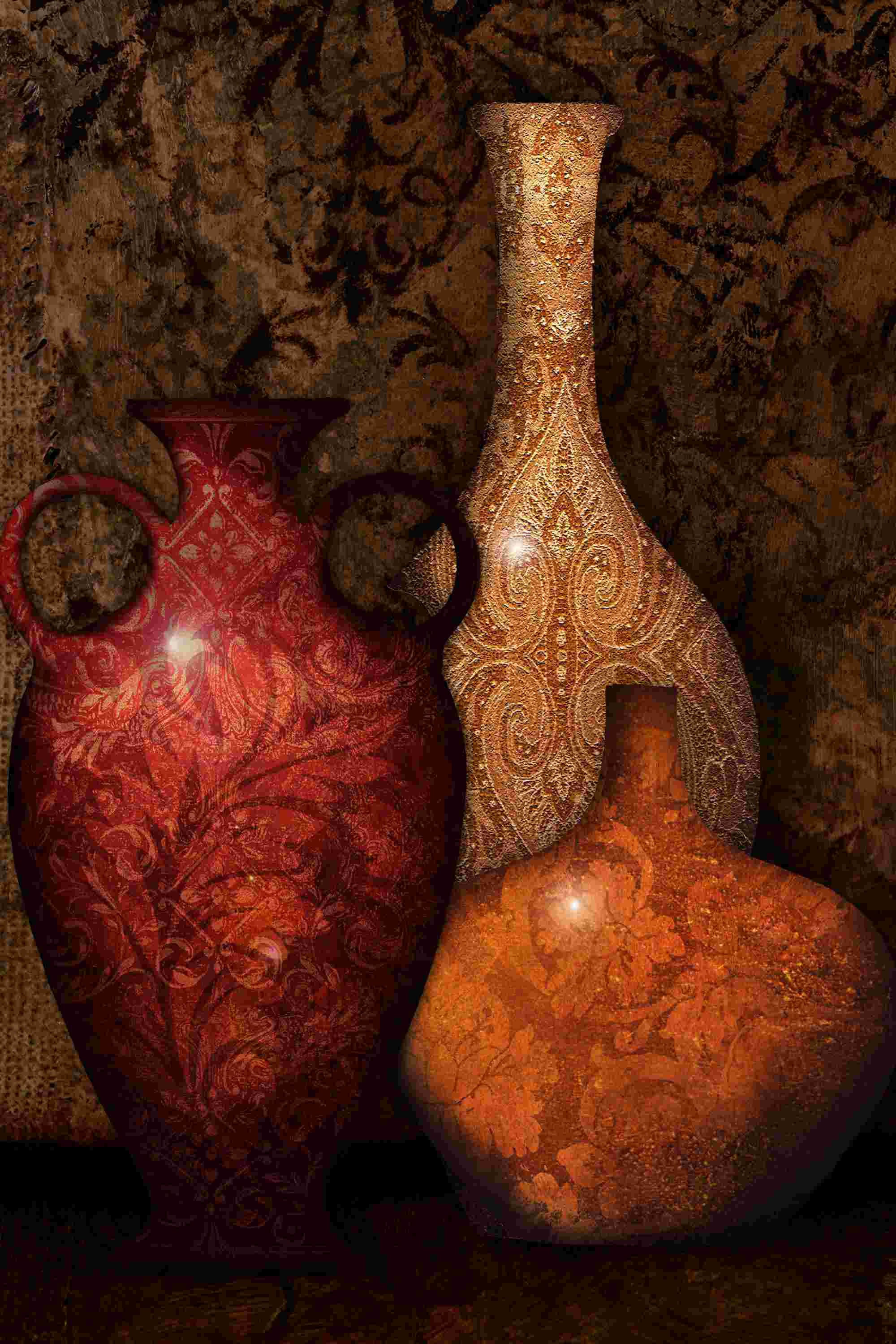 Charlton Home® Glass Decorative Vases 2 - Wrapped Canvas Graphic Art ...