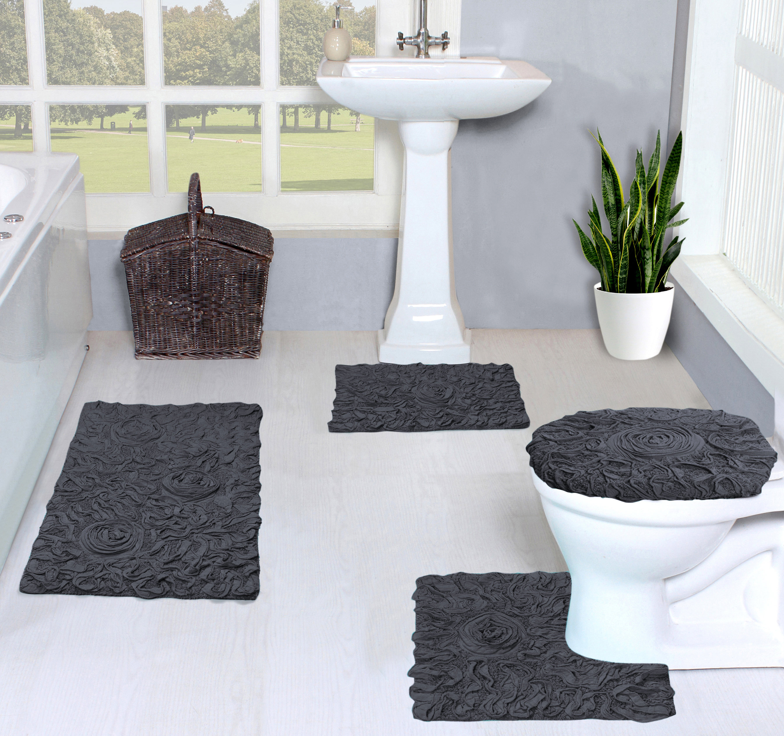 Red Barrel Studio® Alamanno 4 Piece Bath Rug Set & Reviews | Wayfair