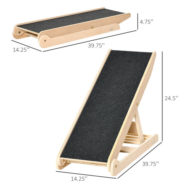Tucker Murphy Pet™ Dog Ramp For Bed Couch, Foldable Pet Ramp Height ...