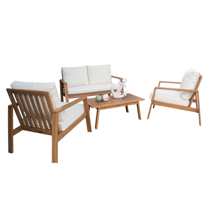 Panama Jack Westerman 4 - Person Outdoor Seating Group with Cushions ...