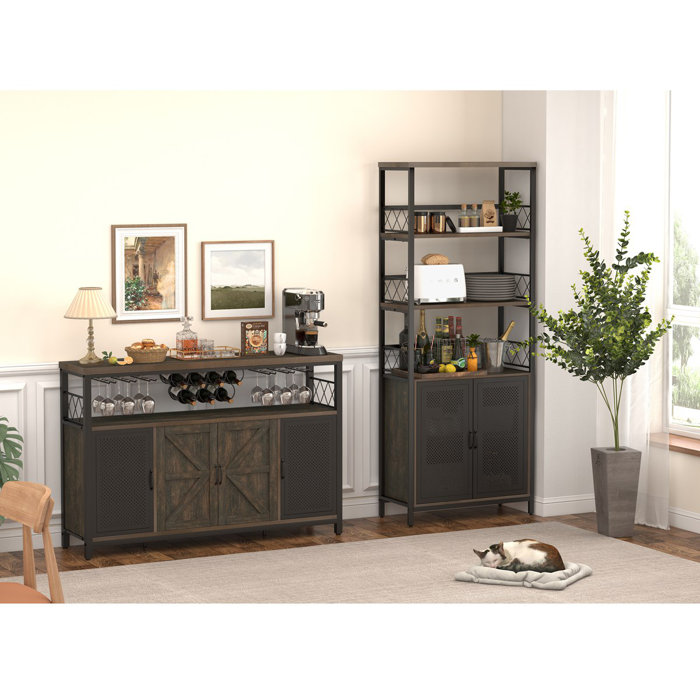 Gracie Oaks Shik Industrial Bar Cabinet & Reviews | Wayfair
