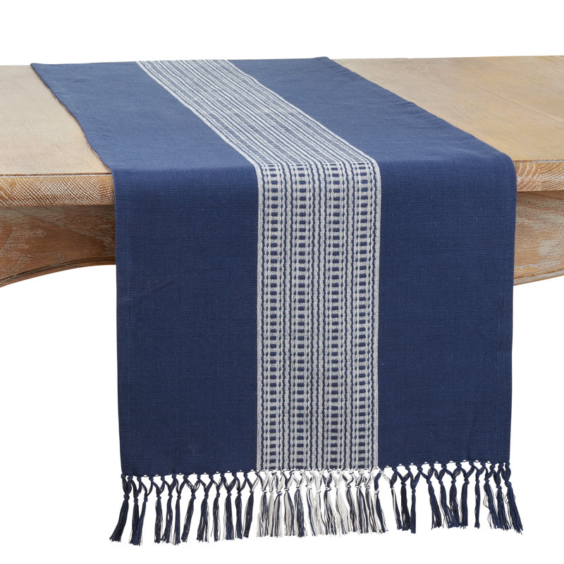 Saro Rectangle Floral Cotton Table Runner & Reviews | Wayfair