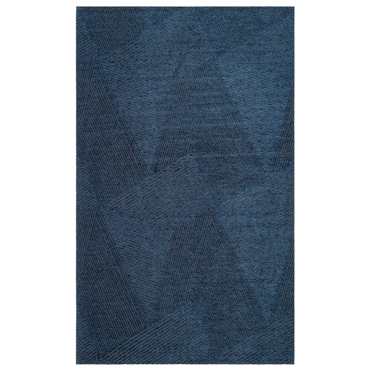 Williston Forge Jonael Flatweave Anthracite Navy Blue Rug | Wayfair.co.uk