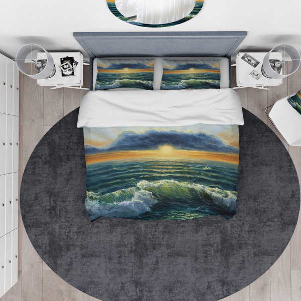 Ocean-sunset-bedding | Wayfair