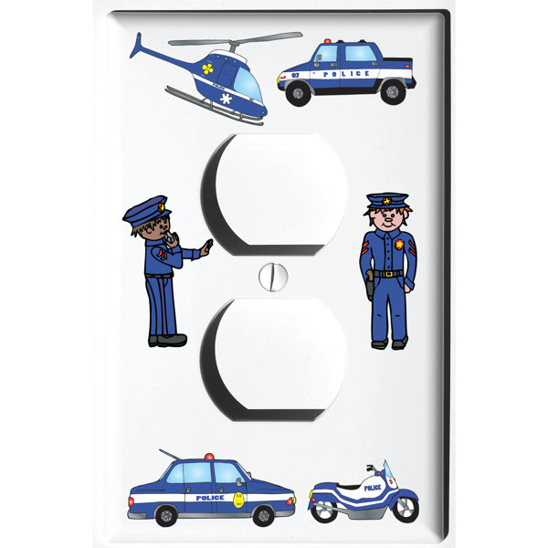 Presto Chango Decor Police 1-Gang Duplex Outlet Wall Plate | Wayfair