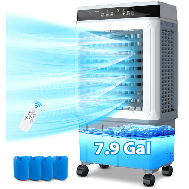 oylus 2-in-1 Evaporative Ice Cooling Fan Water With Remote, 5.2gal ...