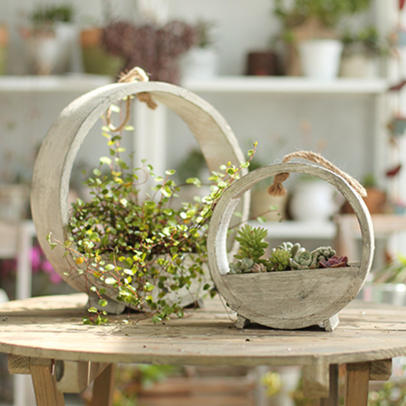 Dakota Fields Wood Hanging Planter | Wayfair