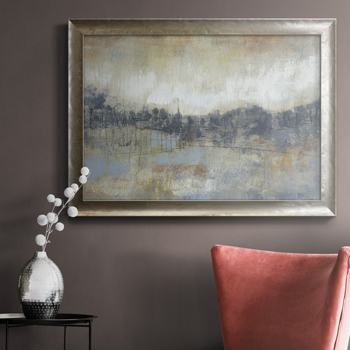 17 Stories Cool Grey Horizon I - Picture Frame Print on Canvas | Wayfair