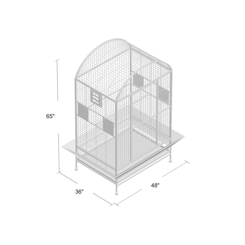 Archie & Oscar™ Dwight 65'' Iron Dome Top Floor Bird Cage with Wheels ...