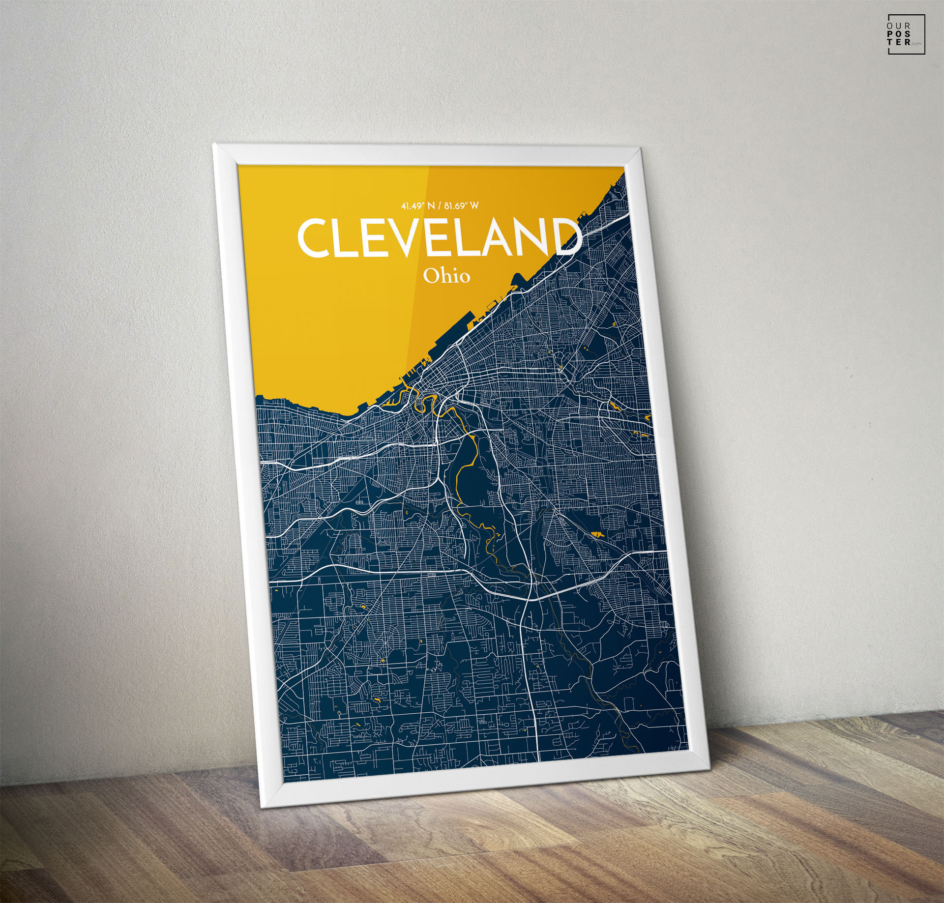 OurPoster.com Cleveland City Map - Panoramic Graphic Art | Wayfair