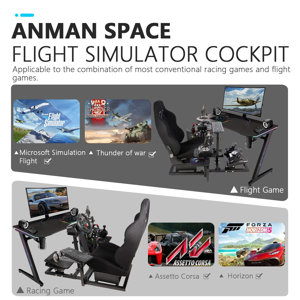 Anman Flight Simulator Bracket Racing Simulator Stand NO Steering Wheel ...