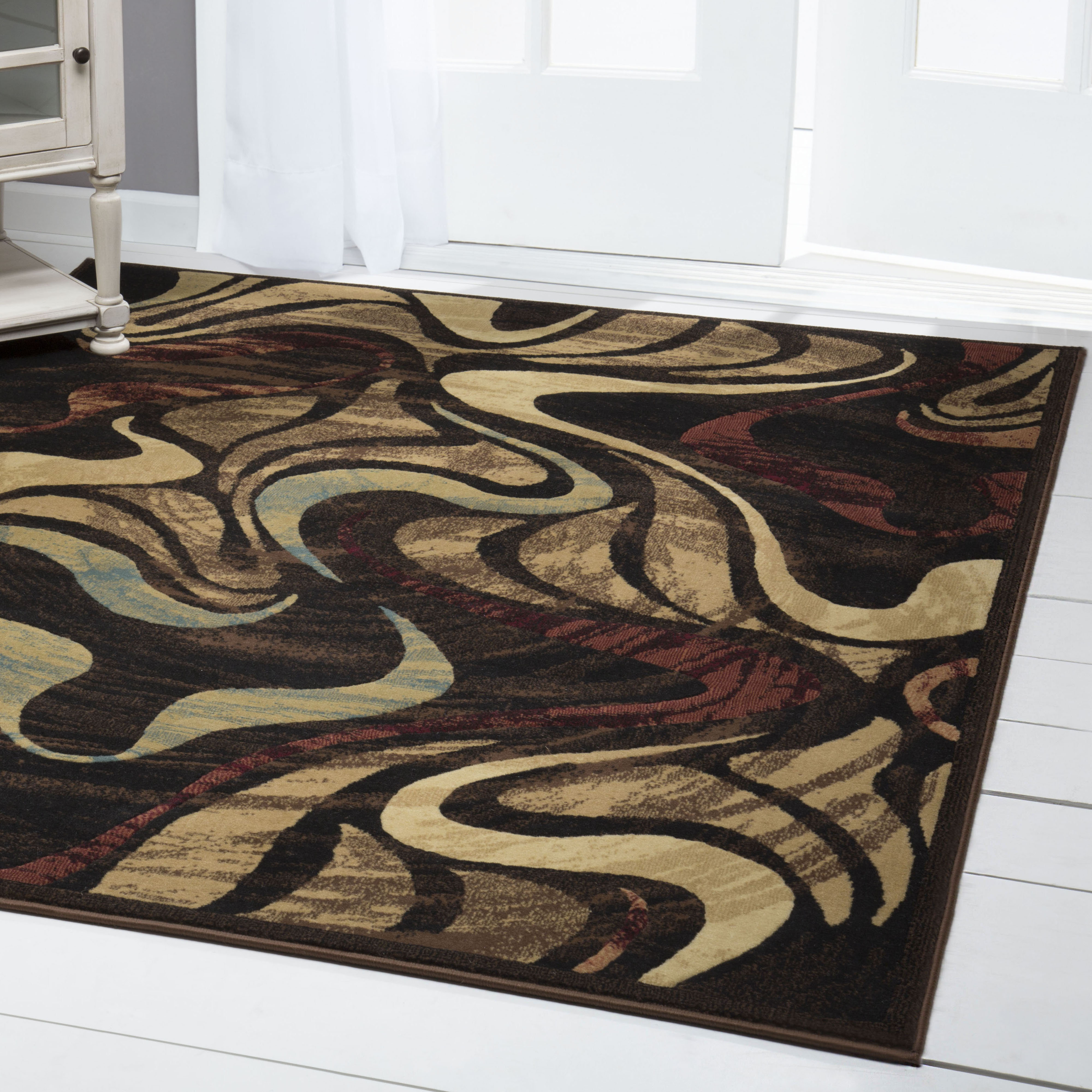 Wrought Studio Roclin Abstract Black Area Rug & Reviews | Wayfair