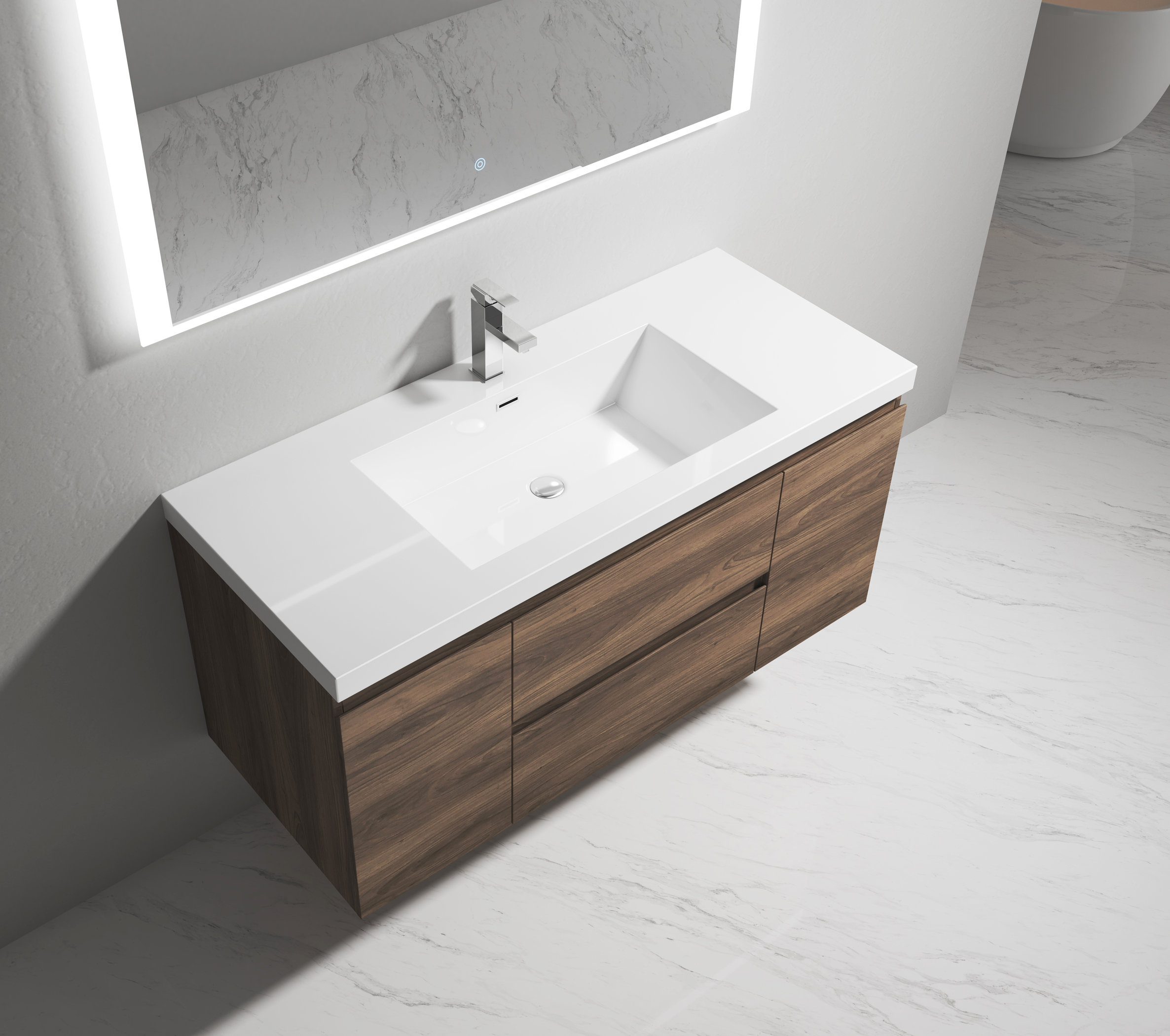 Millwood Pines Bacup 47'' Wall Mounted Single Bathroom Vanity with ...