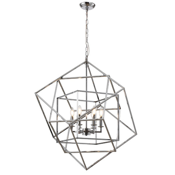 Ivy Bronx Ackland 6 - Light Caged Cubist Multifaceted Frame Interlock ...