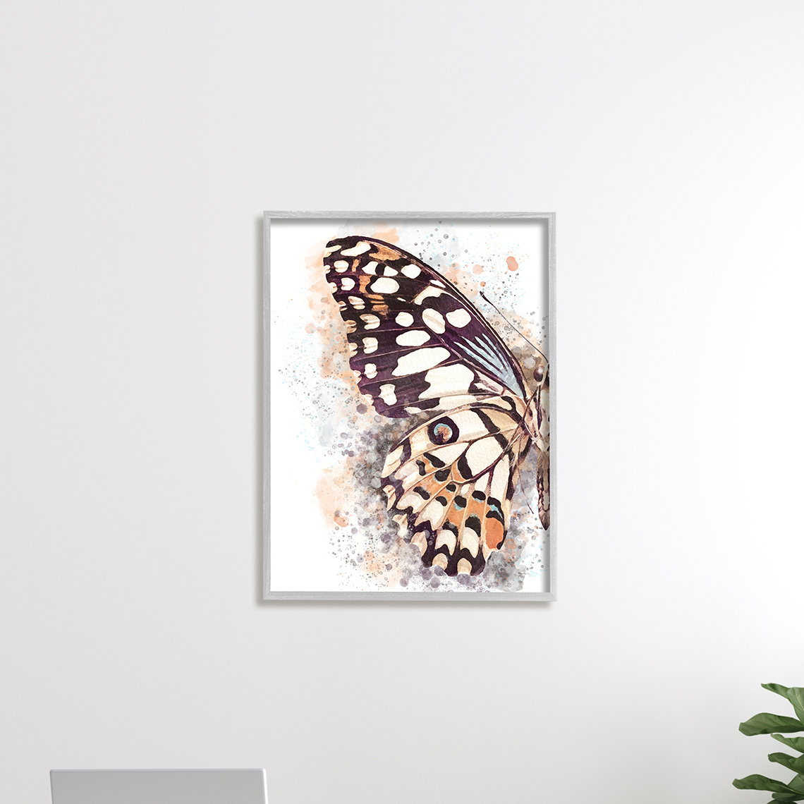 Stupell Industries Close Up Butterfly Patterned Wing Paint Splatter ...