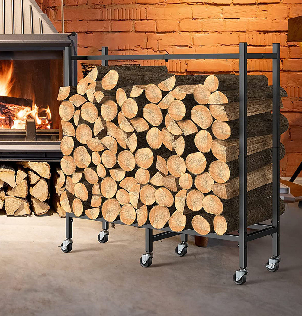 Arlmont & Co. Kirke 12.4016'' W Metal Log Rack | Wayfair