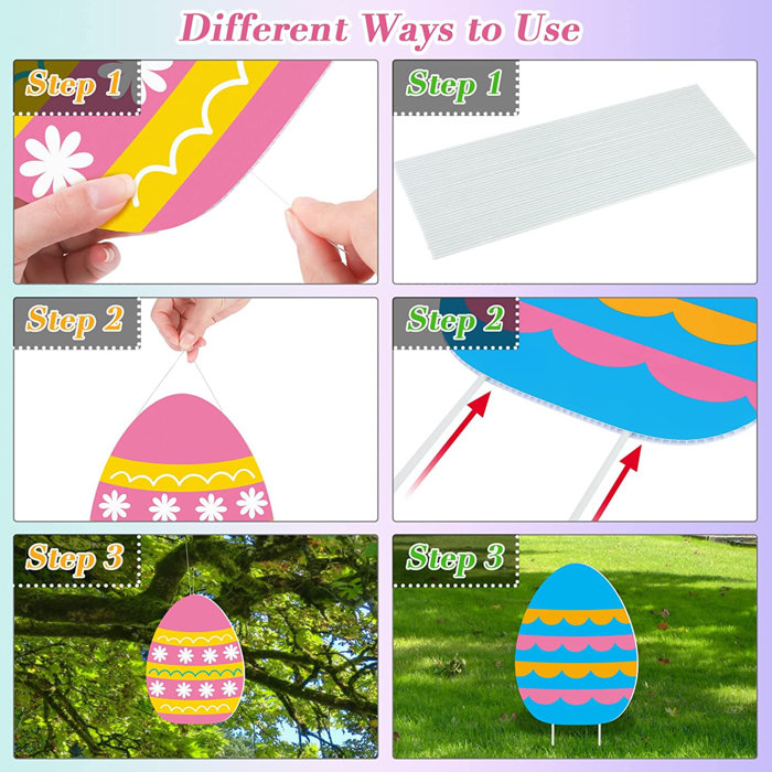 The Holiday Aisle® 18 Piece Easter Eggs Garden Stake Set | Wayfair