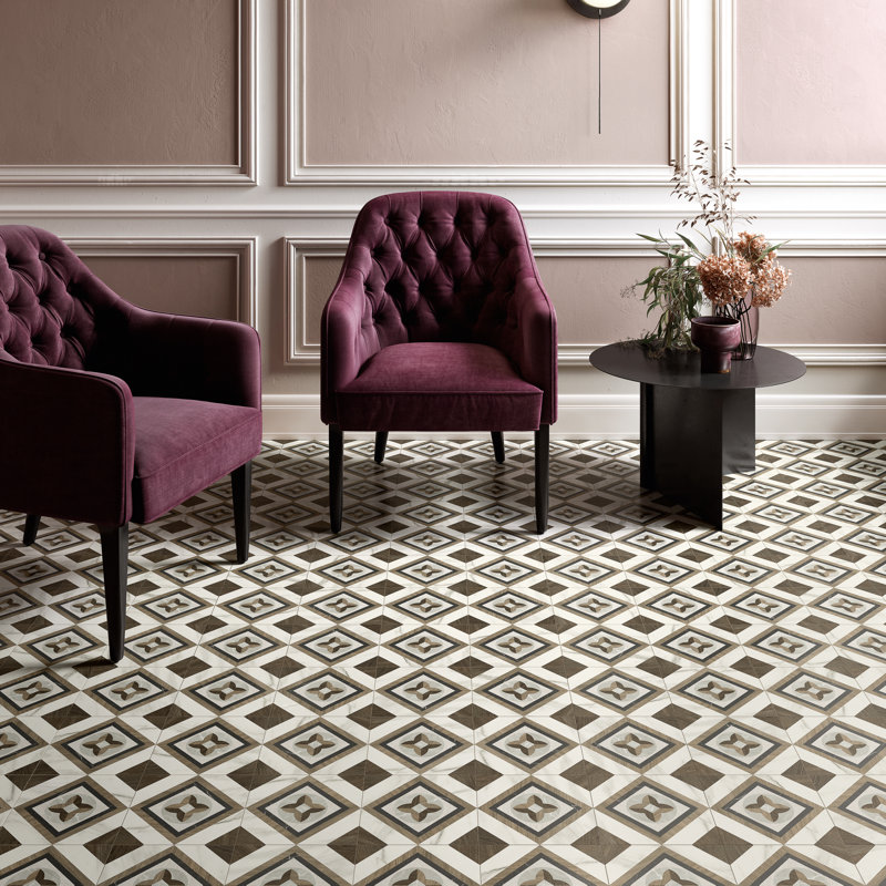 Encore Surfaces Intarsi Glam 02 8" x 8" Spanish/Pattern Look Wall ...