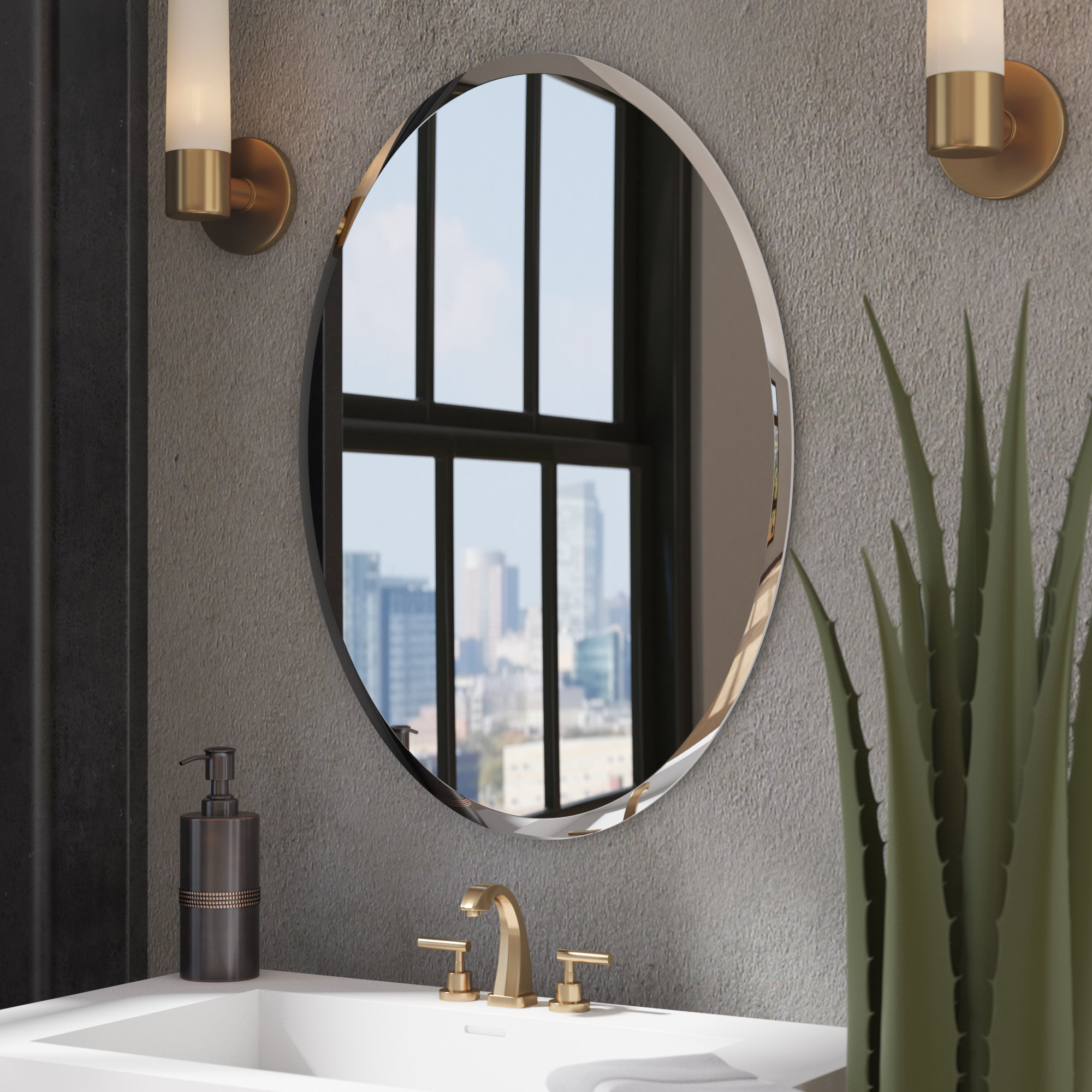 Wrought Studio Anaelle Oval Wall Mirror Reviews Wayfair