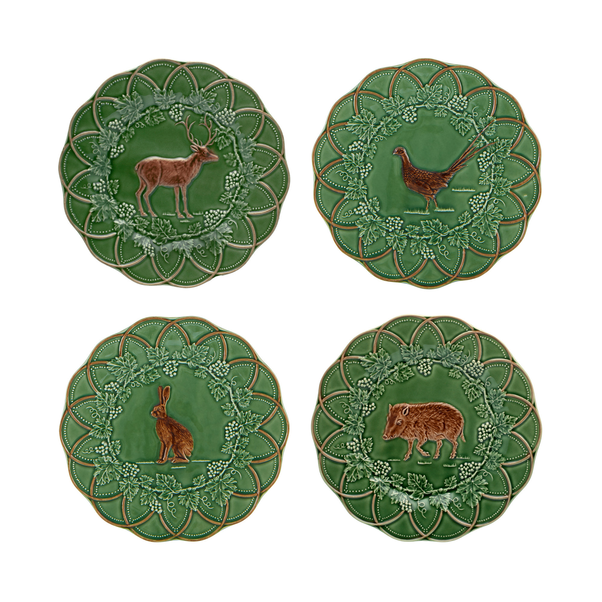 Bordallo Pinheiro Woods Assorted Snack Plate, Set of 4 | Wayfair