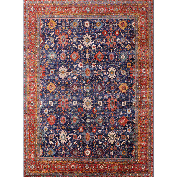 Bungalow Rose Blue/Red Rug | Wayfair