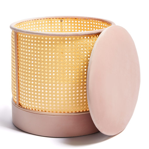 Bay Isle Home Muskell 40cm Wide Round Solid Colour Storage Ottoman with ...