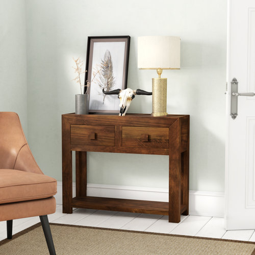 Ethnic Elements Munnar 90Cm Solid Wood Console Table & Reviews ...