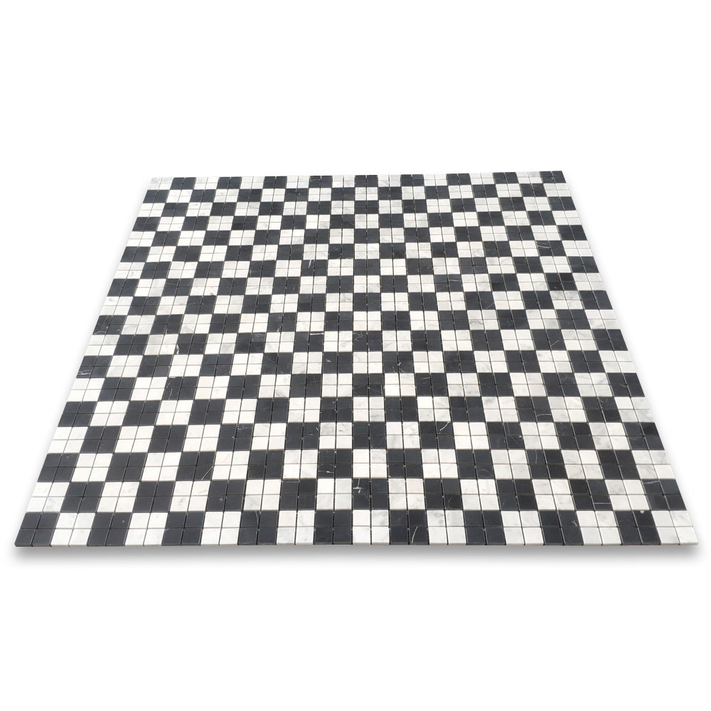 Marble Online 12" x 12" Marble Grid Mosaic Wall Tile | Wayfair