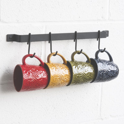 Rebrilliant Iron Rail Wall Mounted Pot Rack & Reviews | Wayfair