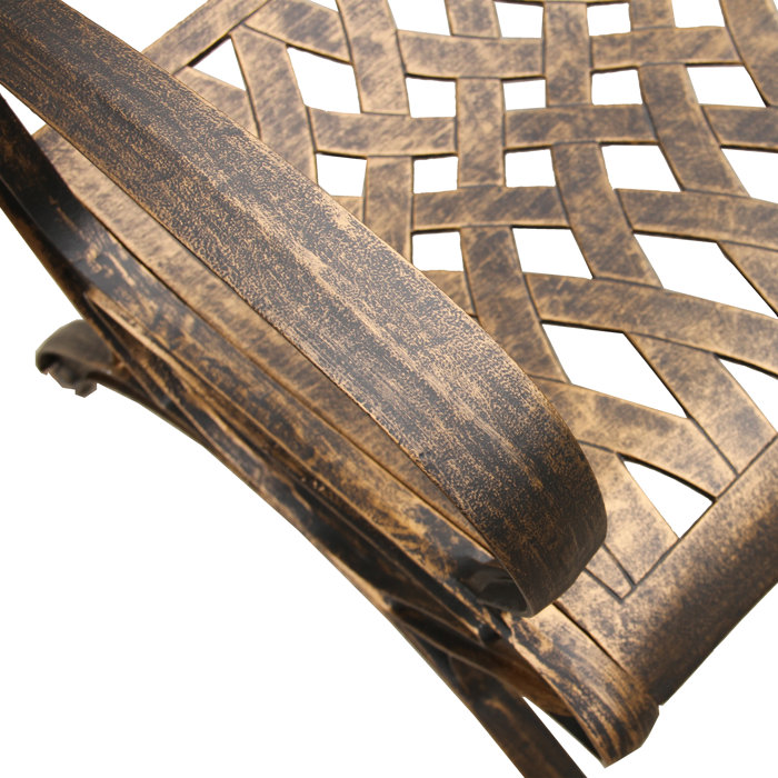 Bloomsbury Market Alicea-Rodriguez Metal Outdoor Dining Armchair with ...