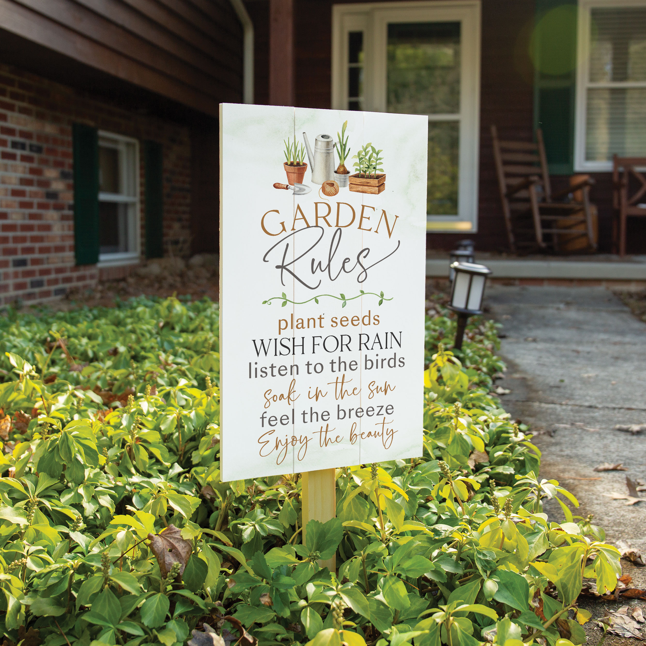 Rosalind Wheeler Mattawa Rules Garden Sign | Wayfair