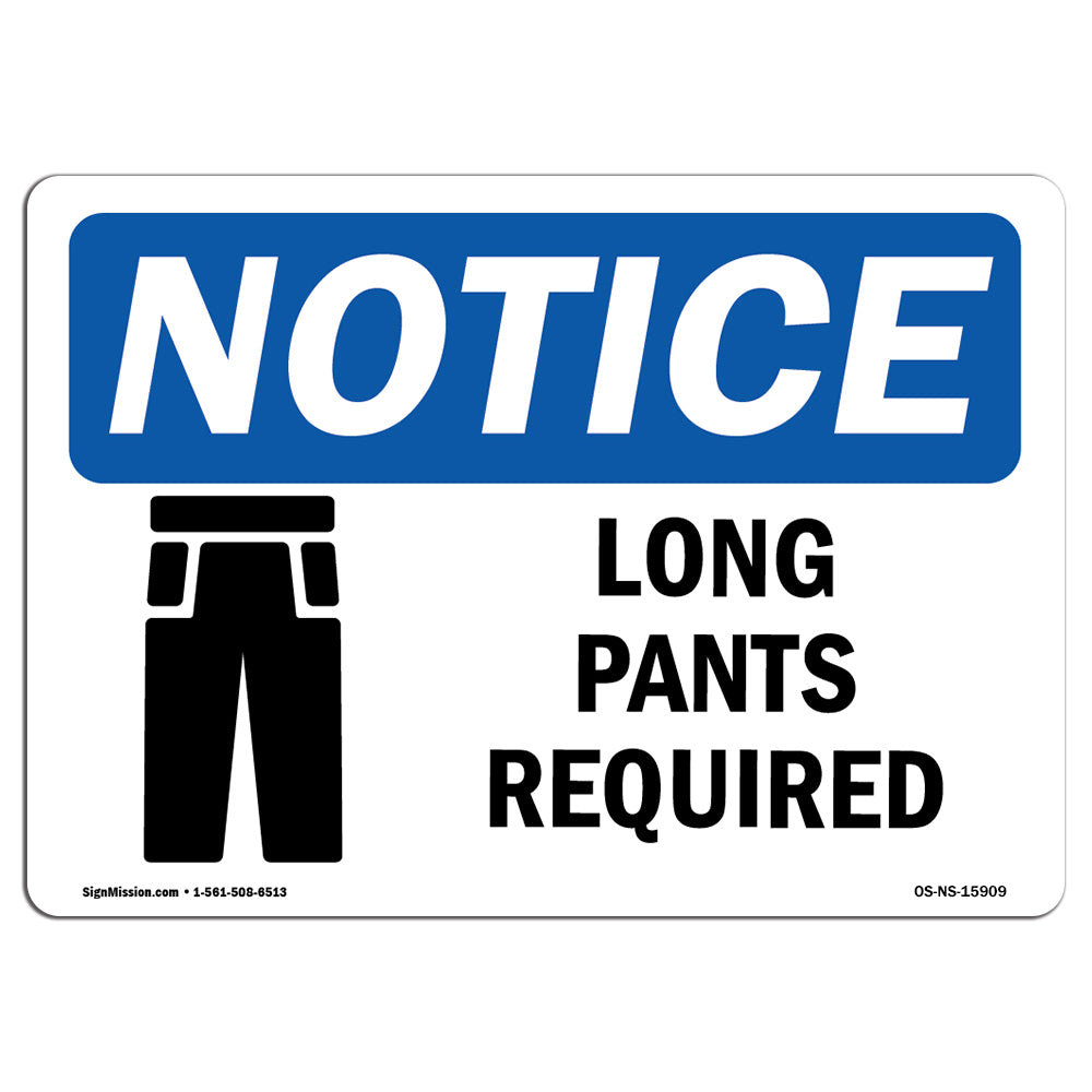 SignMission Long Pants Required Sign | Wayfair