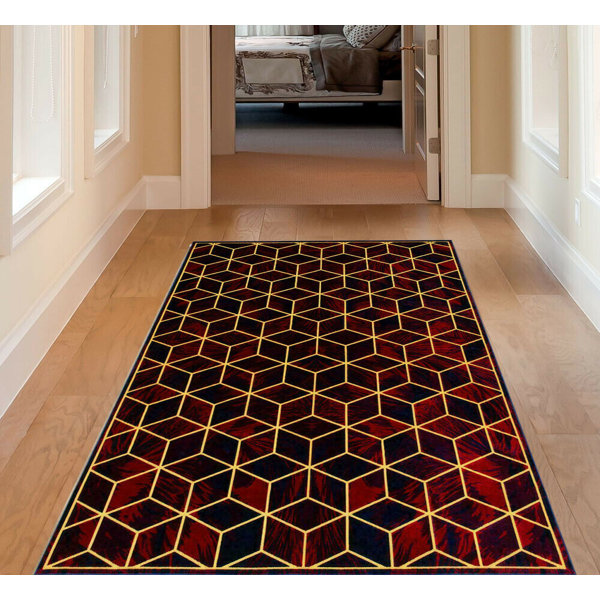 Corrigan Studio Drost Red/Black/Gold Rug | Wayfair.co.uk