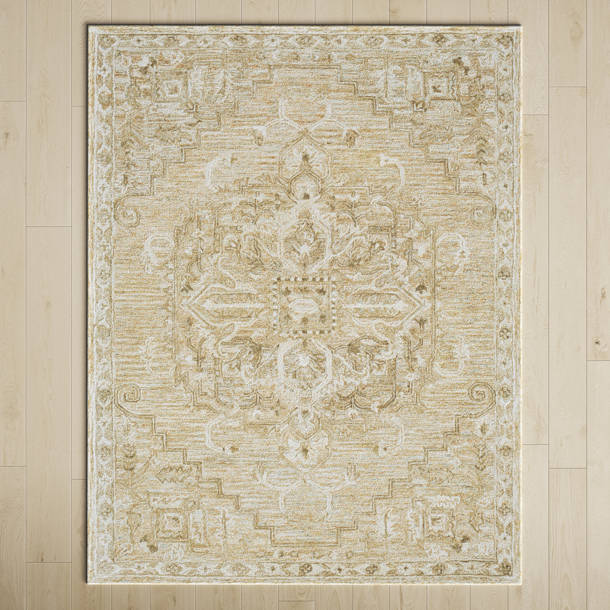 Birch Lane™ Cait Handmade Hand Hooked Denim/Taupe/Ivory/Sage Rug ...