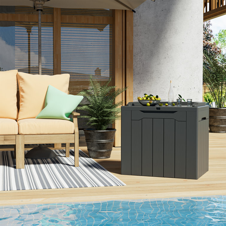 Devoko 32 Gallon Water Resistant Lockable Deck Box With Seat & Reviews ...