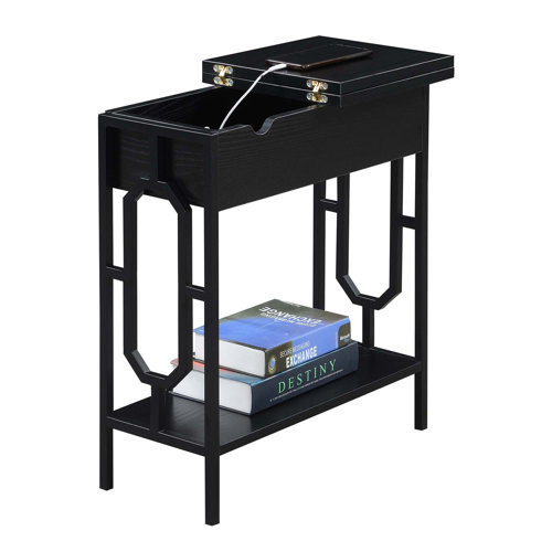Latitude Run® Minburn 24"H End Table with Storage and Built-In Outlets ...