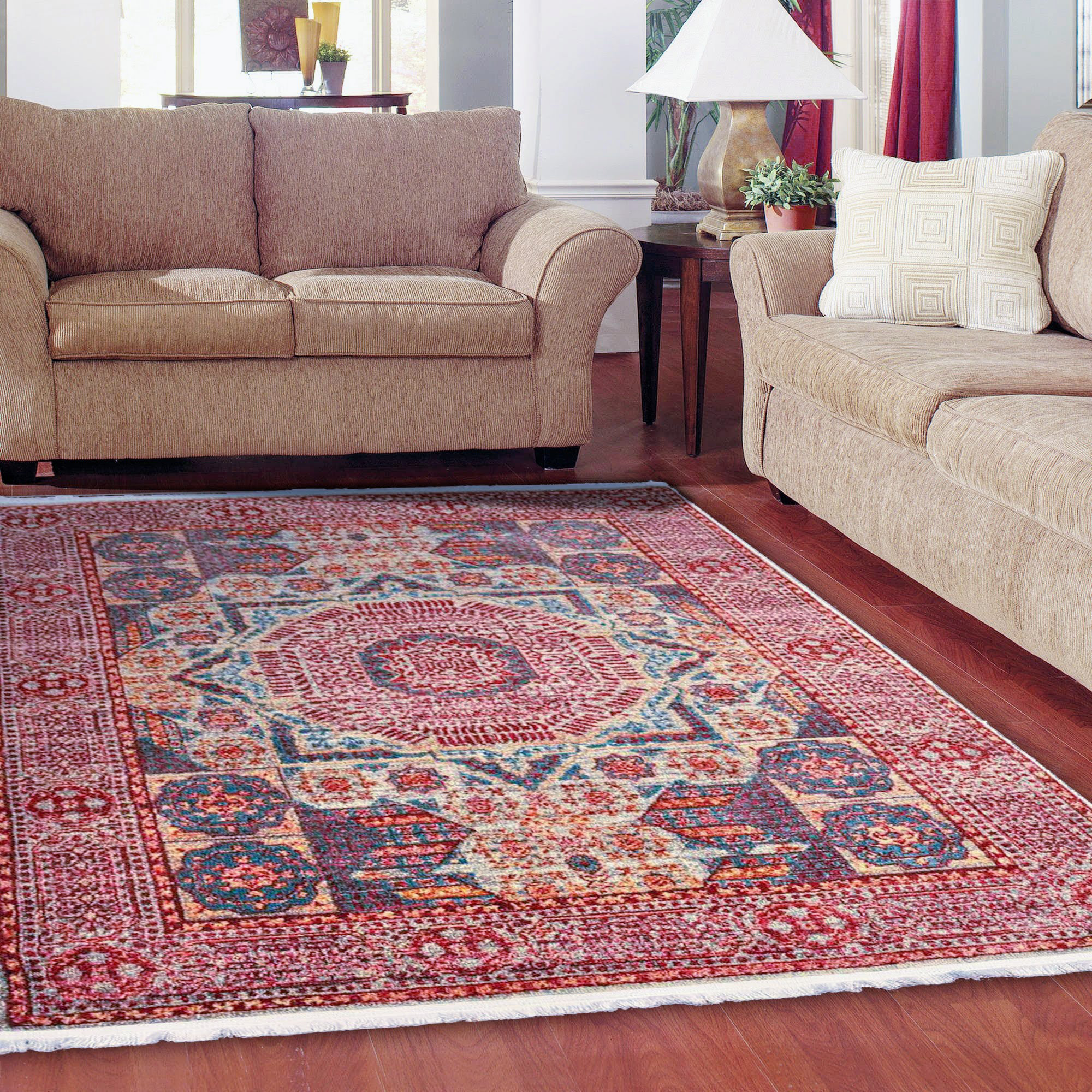 World Menagerie Torrens Performance Red/Cream Rug | Wayfair