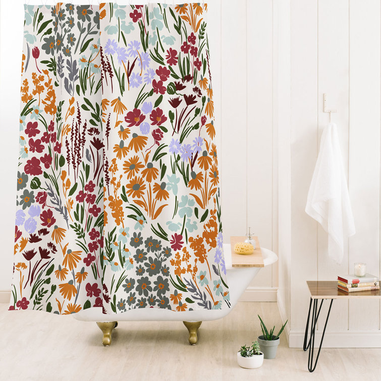 East Urban Home Floral Single Shower Curtain | Wayfair