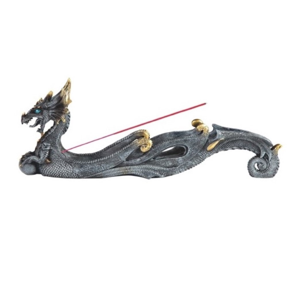 Trinx 12" Long Black Dragon Incense Burner Statue Fantasy Decoration ...